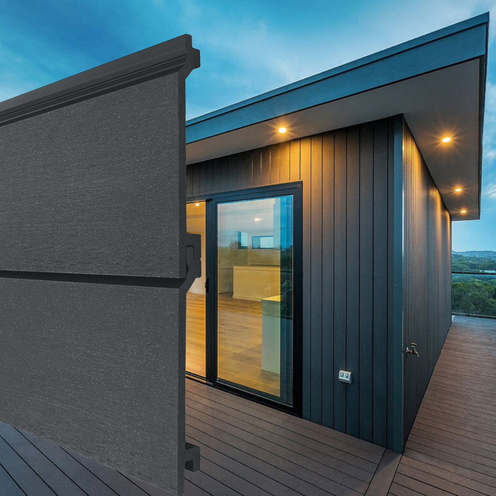 Black Exterior Shiplap Siding Boards, Outdoor Wall Panel Cladding