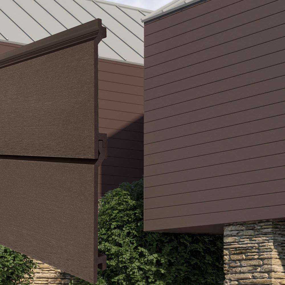 Coffee Exterior Shiplap Siding Boards, Outdoor Wall Panel Cladding