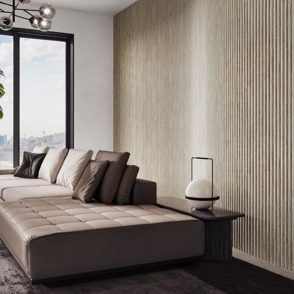 Light Cold Oak Flexible 3D Fluted Semi-Circle Shiplap Wood Wall Panel