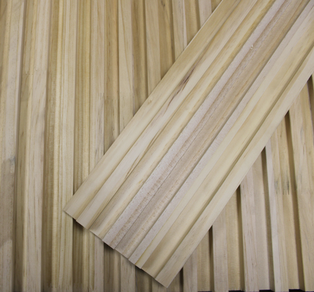 Unfinished Slat Wood Wall Panels - 94" Long x 5 3/4" Width ...