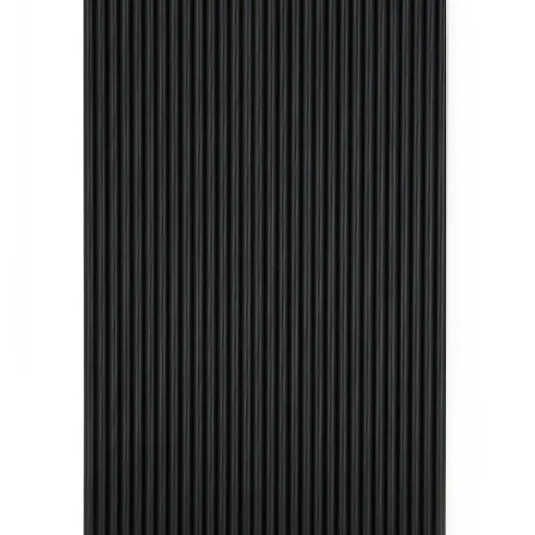 Black Flexible 3D Fluted Semi-Circle Shiplap Wood Wall Panel
