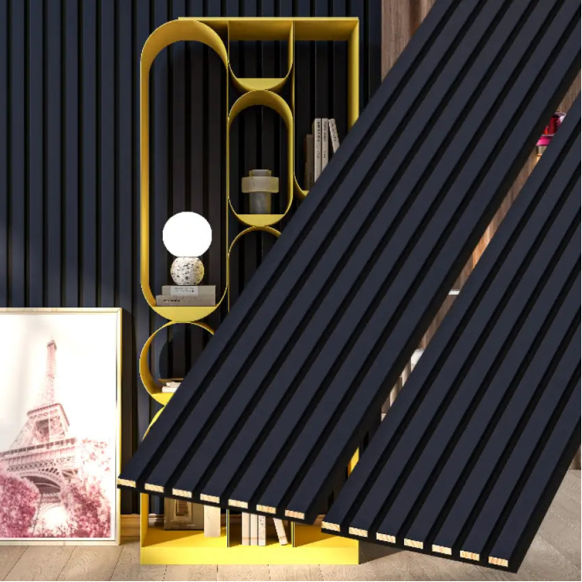 Dark Blue acoustic Acoustic Slat Wood Wall Panels | 106 x 12 - 2 piece ...