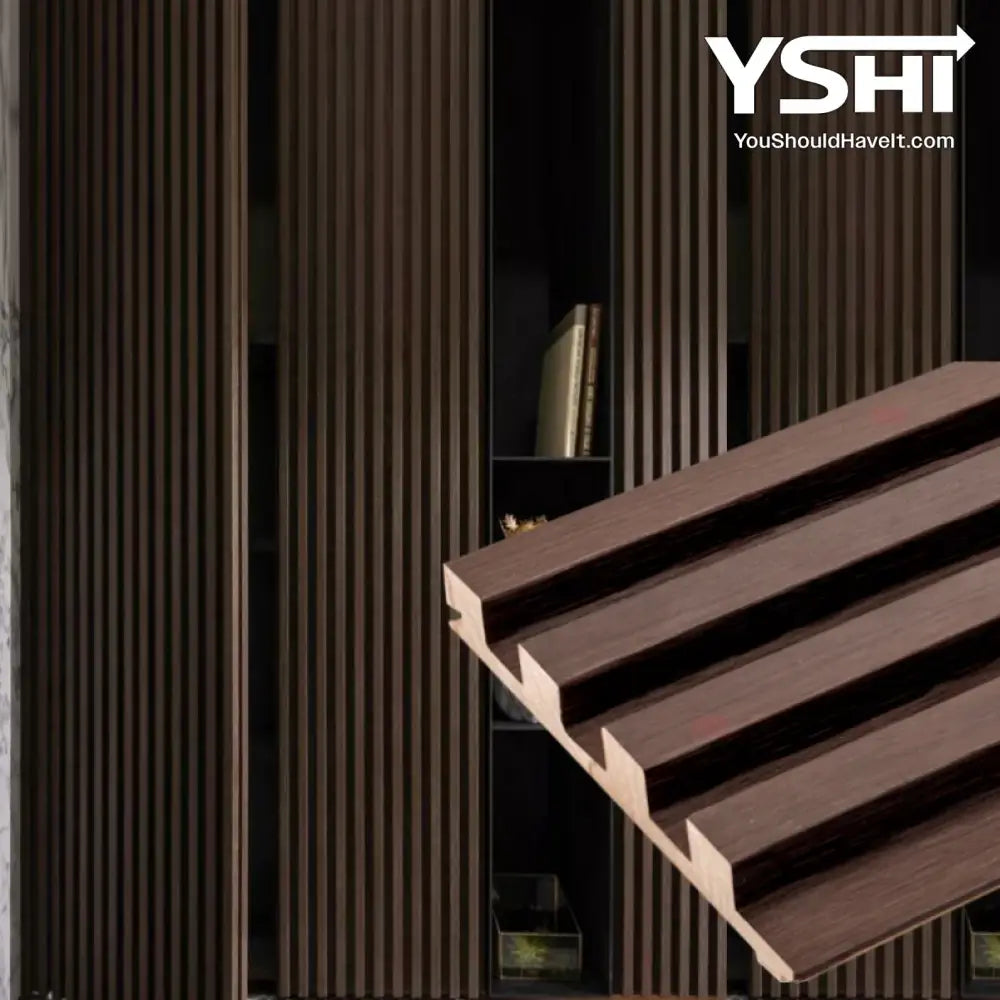 Dark Chestnut Slat Wood Wall Panels - 94" Long x 5 3/4" Width ...