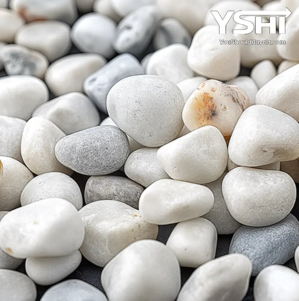 Grade A White Polished River Pebbles 0.40 cu. ft. 1 in. to 2 in. 30 lb