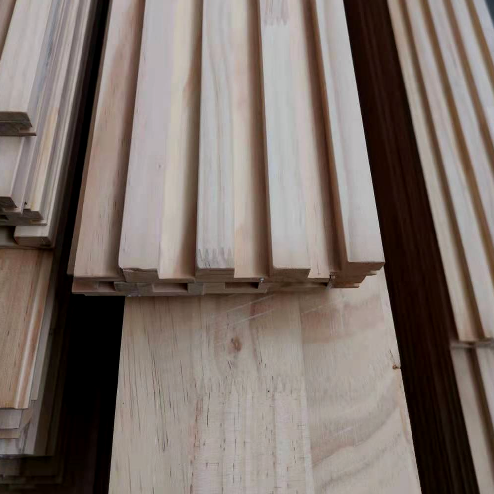 Unfinished Slat Wood Wall Panels - 94" Long x 5 3/4" Width ...